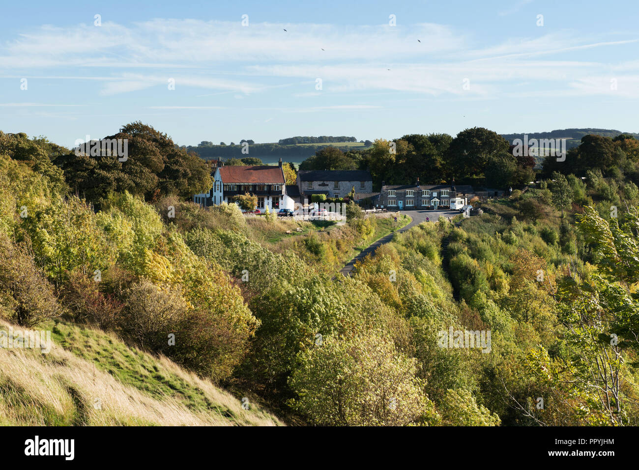 View of Monsal Head and the valley below to the Monsal Trail Peak ...