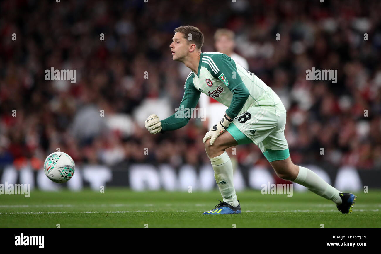 Brentford goalkeeper luke daniels hi-res stock photography and images ...