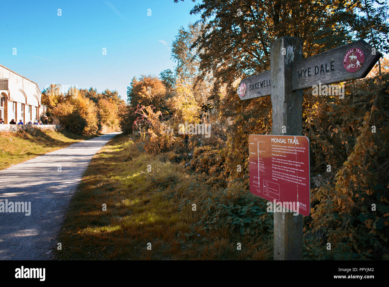 The cycle path from Hassop Station from Bakewell to Wye Dale on the ...