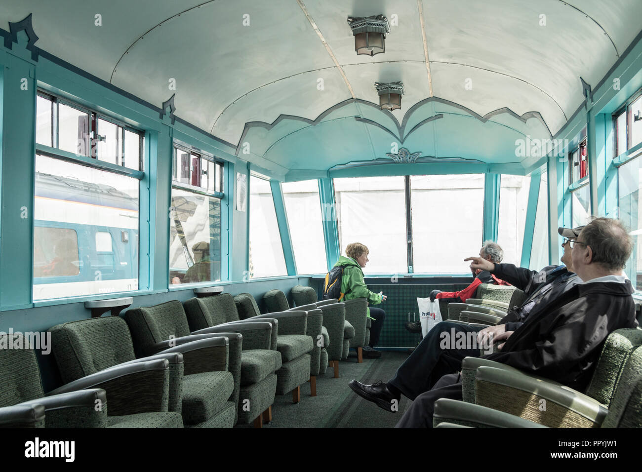 Visitors in train carriage at 2012 Railfest at The National Railway ...