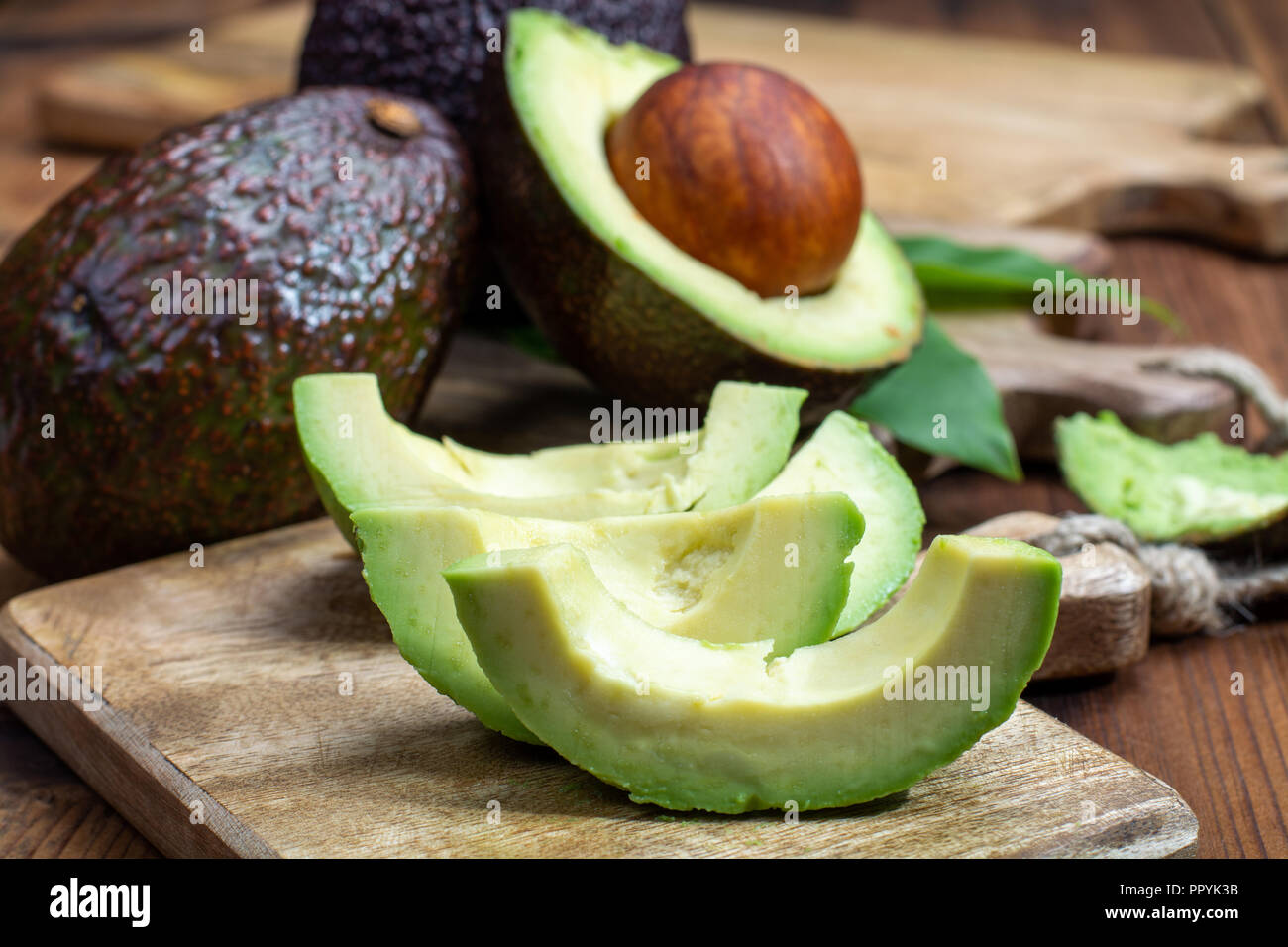 Ripe organic healthy hass avocado, new harvest close up Stock Photo - Alamy
