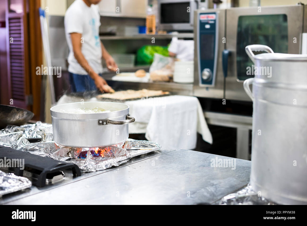 Steaming Pot On Stove