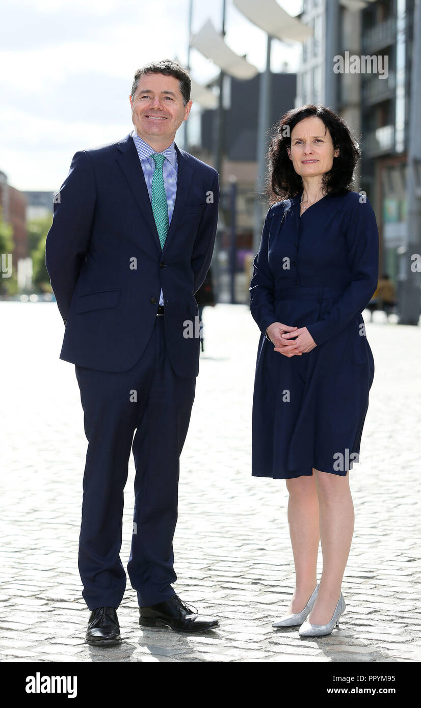 Finance Minister Paschal Donohoe (left) and prominent Together for Yes ...