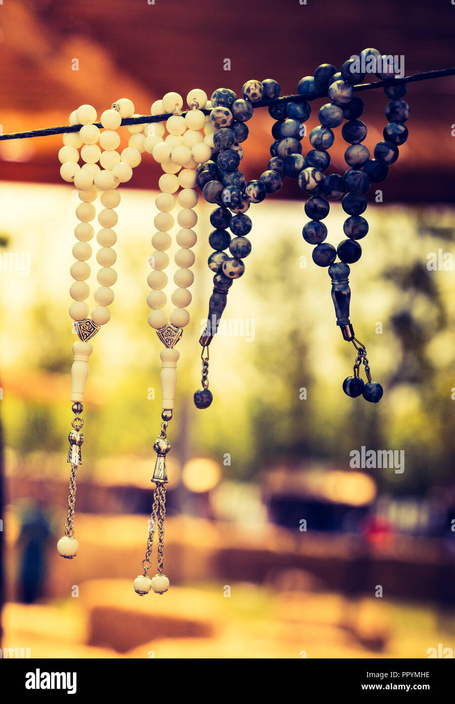 Set of praying beads of various colors Stock Photo - Alamy