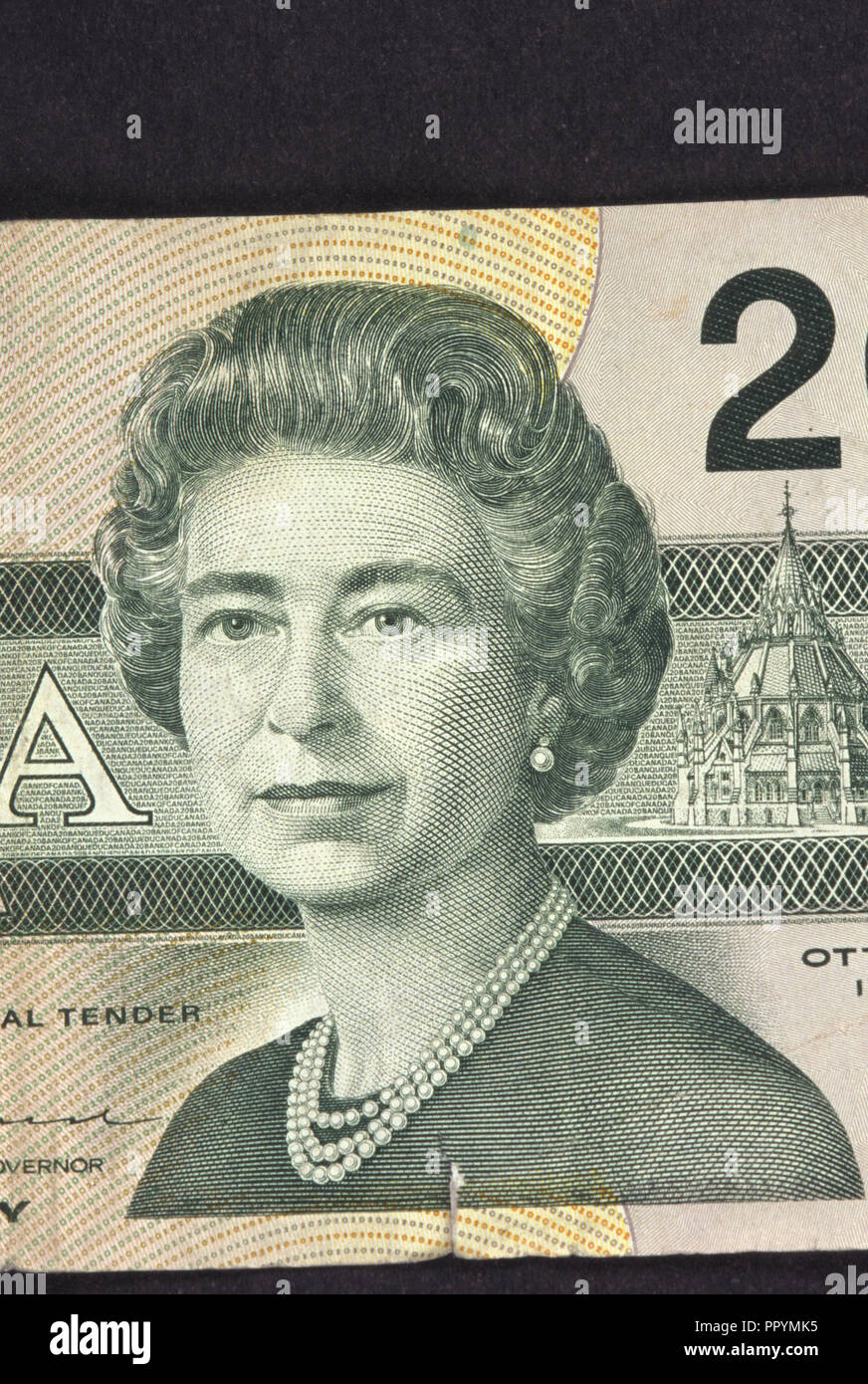 NOT 1351940 PAPER MONEY CANADA 20 DOLLARS QUEEN ELIZABETH SECOND Stock ...