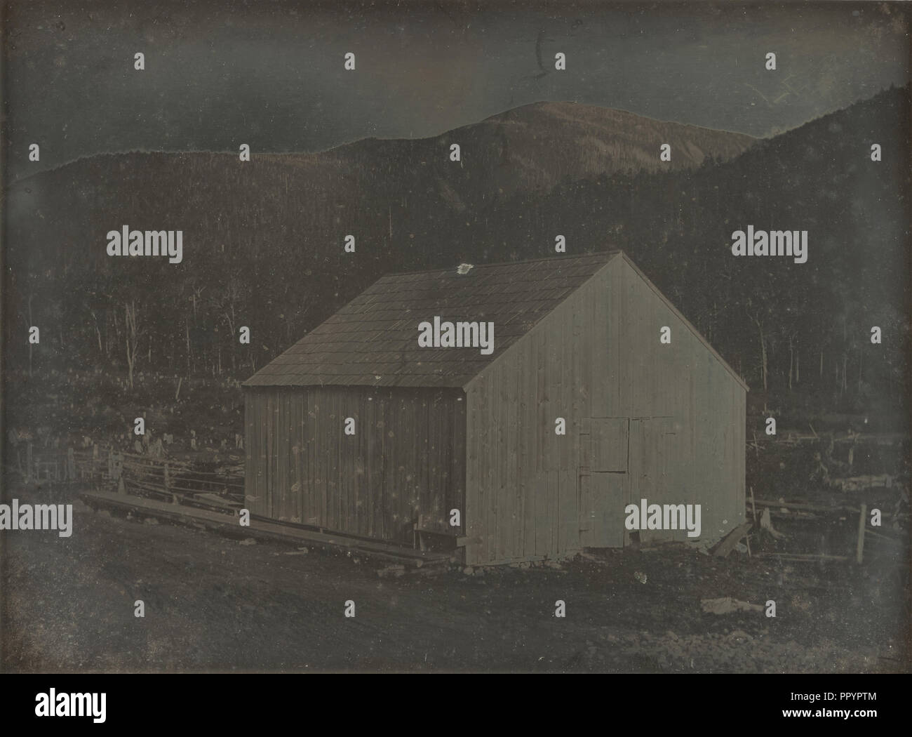 View of a Barn in New Hampshire; Dr. Samuel A. Bemis, American, 1793 ...