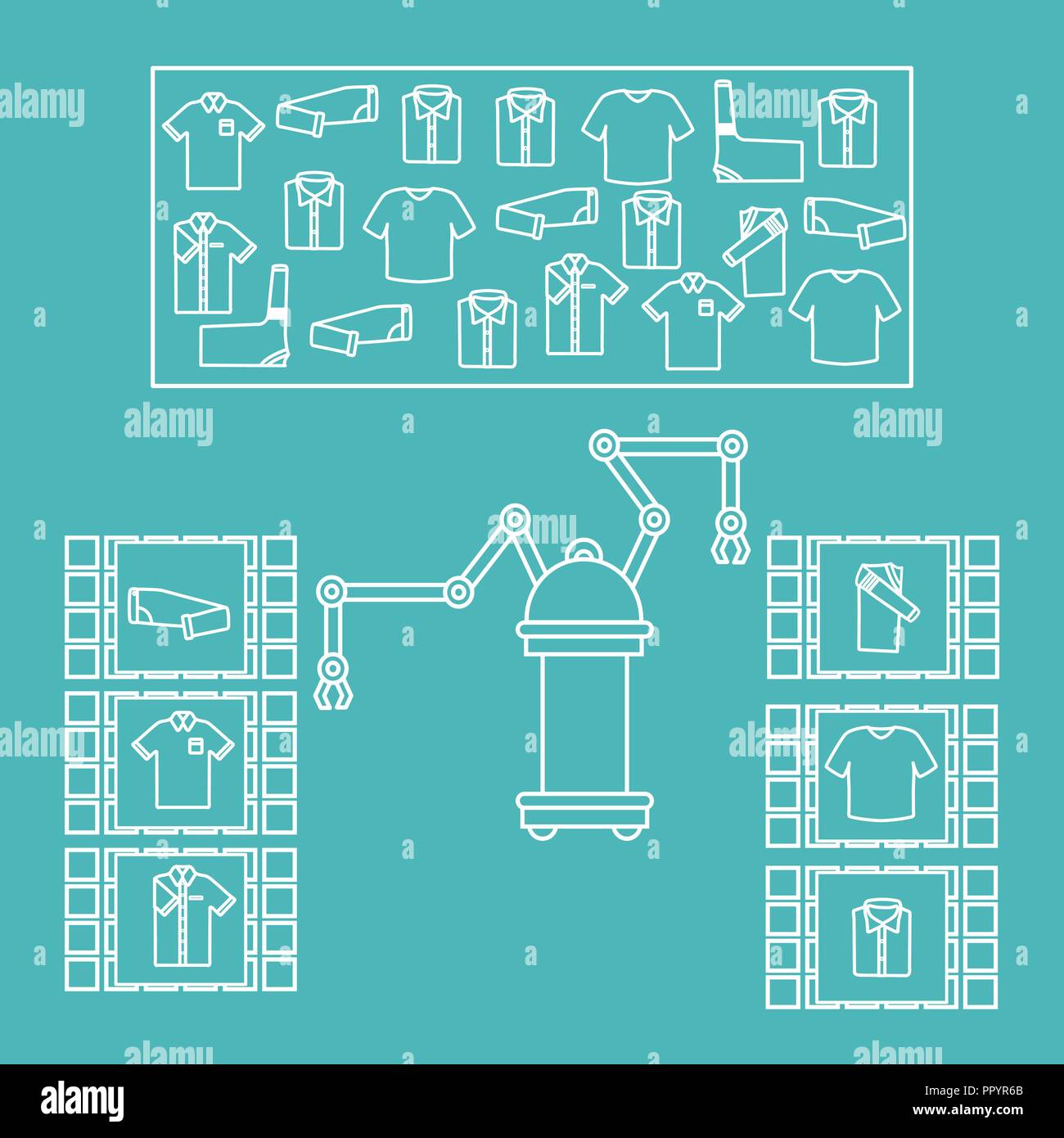 Smart automatic robotic sorting of clothes. Replacement of people with ...