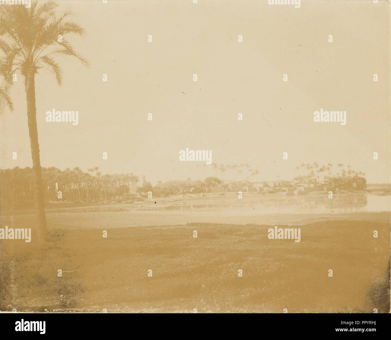 Desert view; about 1860 - 1880; Tinted Albumen silver print Stock Photo ...