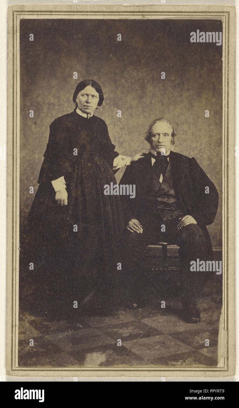 couple: woman standing, man seated; 1865 - 1870; Albumen silver print ...