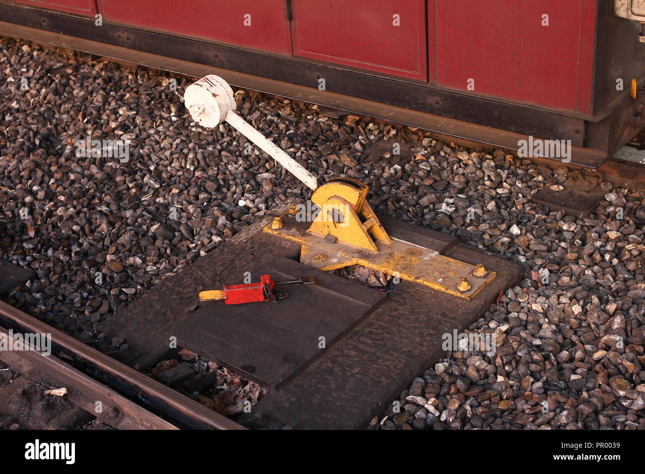 Points on narrow gauge railway Stock Photo - Alamy