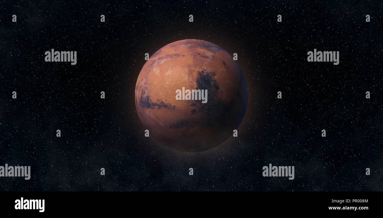 Red planet Mars. Astronomy and science concept. Elements of this image ...