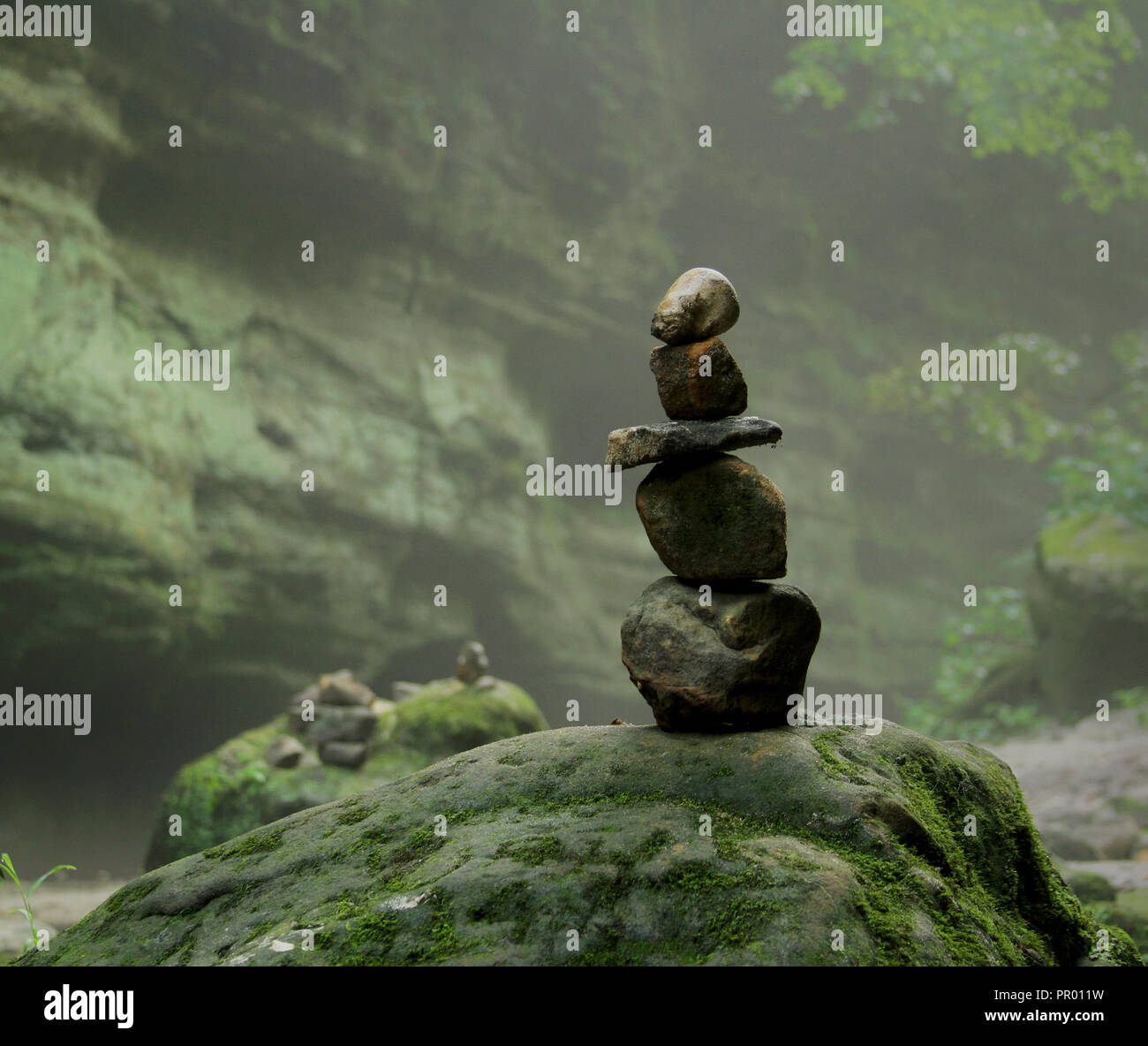 Stones stacked in a nature reserve Stock Photo - Alamy