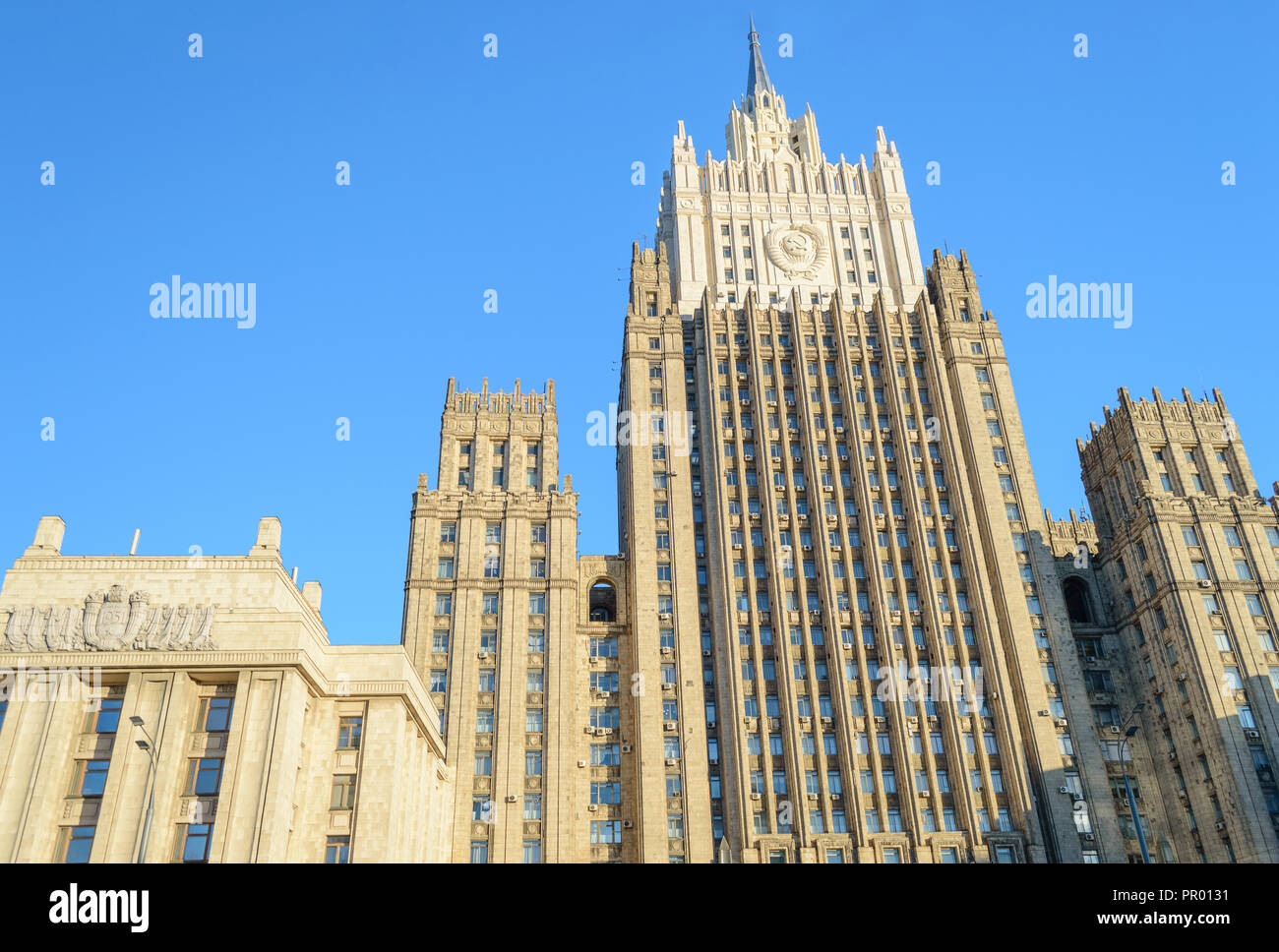 Stalin's skyscraper in Moscow. the symbol of the Russian politics Stock ...