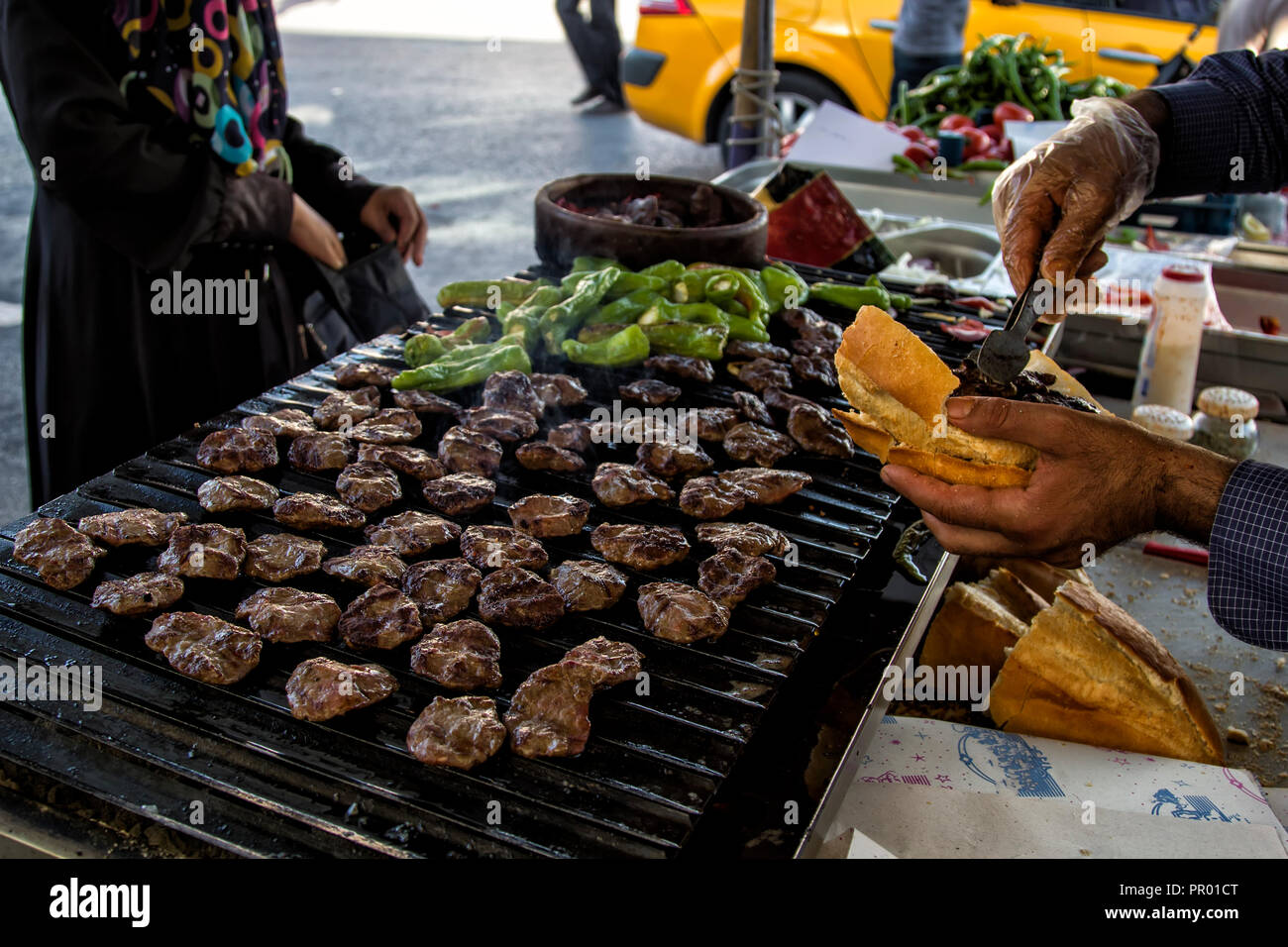 A street food, traditional barbecued meatballs Stock Photo - Alamy