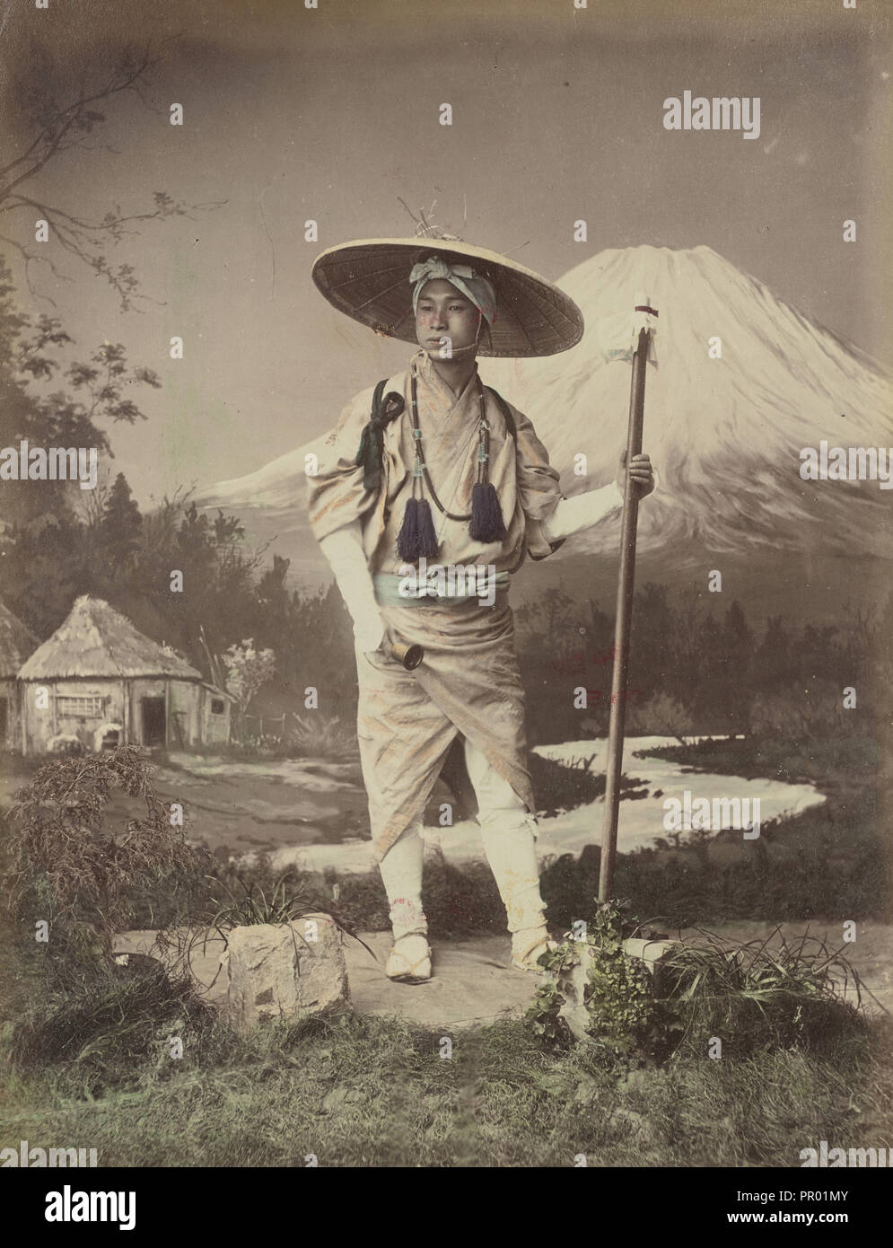 Pilgrim Going Up Fujiyama; Kusakabe Kimbei, Japanese, 1841 - 1934 ...