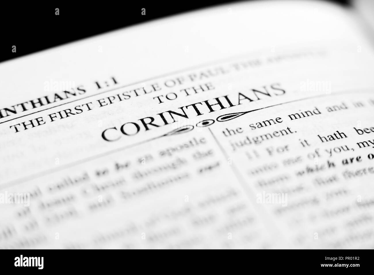 The Bible Opened. The holy bible close up Stock Photo - Alamy