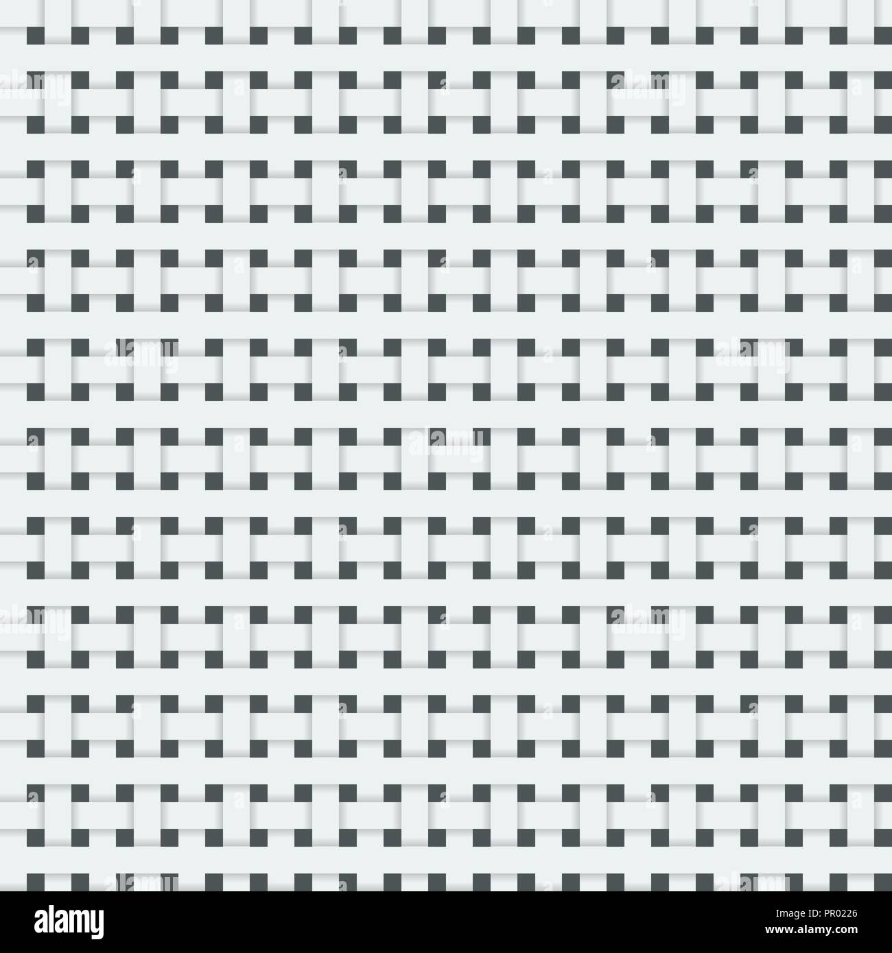 Realistic Woven fiber seamless pattern with shadows. White geometric ...
