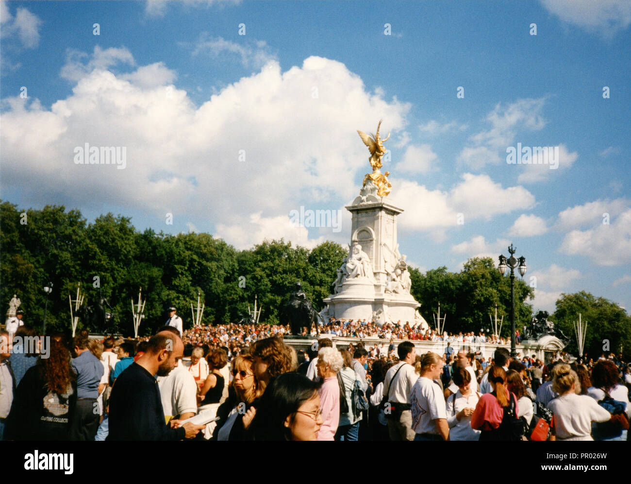 The Victoria Memorial outside Buckingham Palace London in 1995 with ...