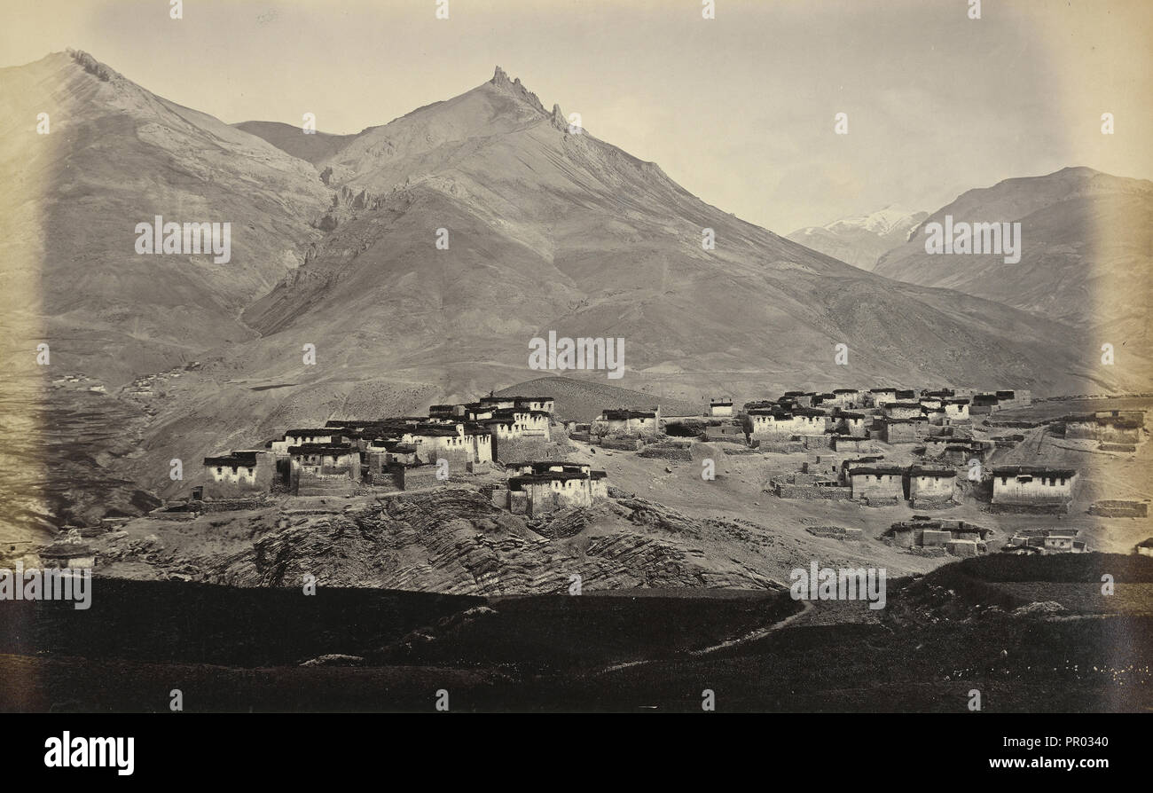 Spiti, The Village of Kibber with Chikin in Distance; Samuel Bourne ...