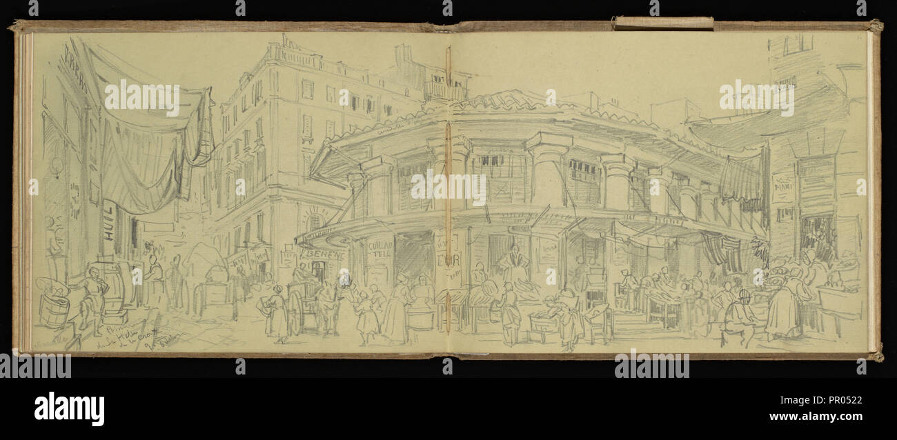 Sketchbook, Preziosi, Amadeo, 1816-1882, pencil, gray wash, white ...