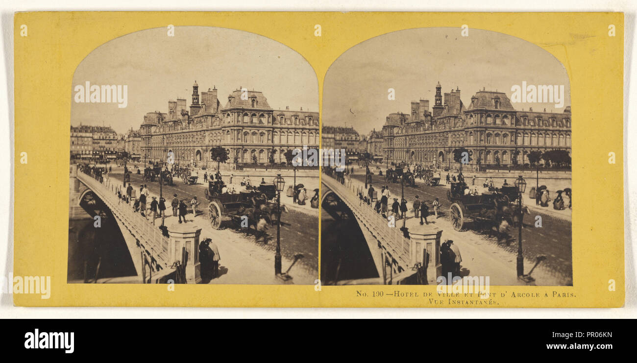 Hotel de Ville et Pont D'Arcole a Paris. Vue Instantanee; French; about ...