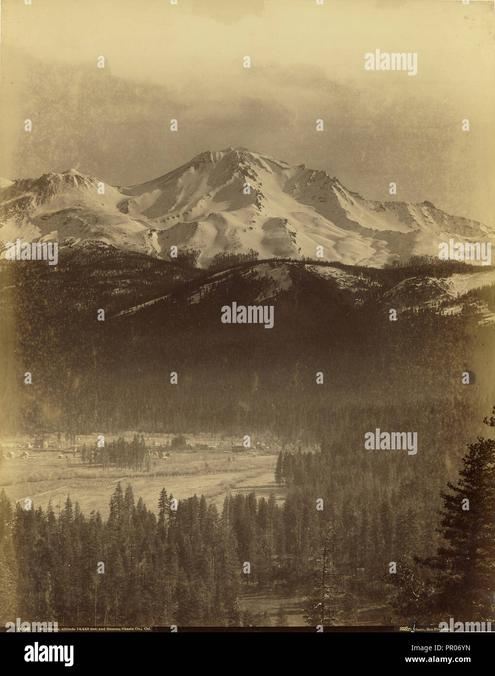 Mt. Shasta; altitude 14,442 feet; and Sissons, Shasta Co., Cal. , Mt ...