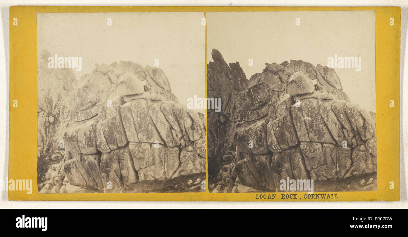 Logan Rock, Cornwall; British; about 1865; Albumen silver print Stock ...