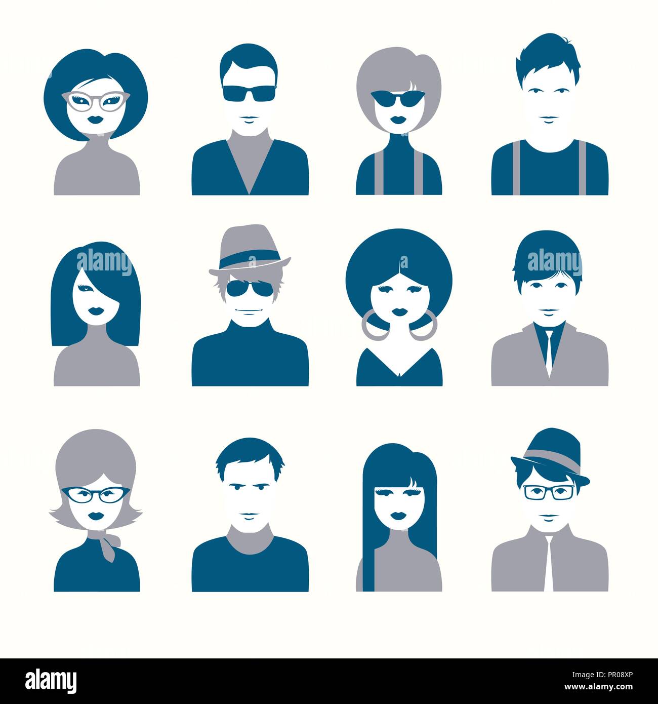 Female in sixties Stock Vector Images - Alamy