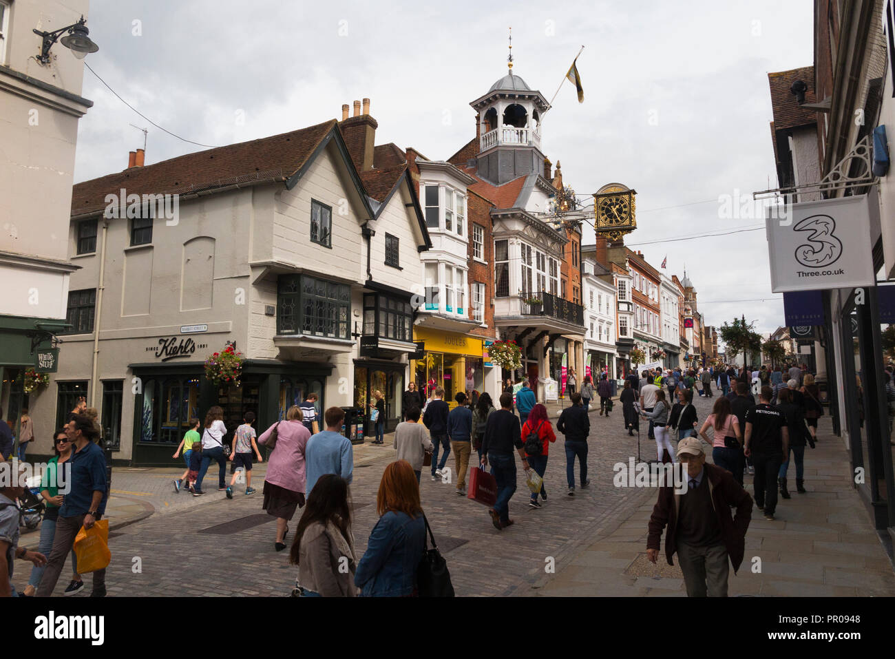 View of High Street, Guildford on a Saturday afternoon, looking towards ...