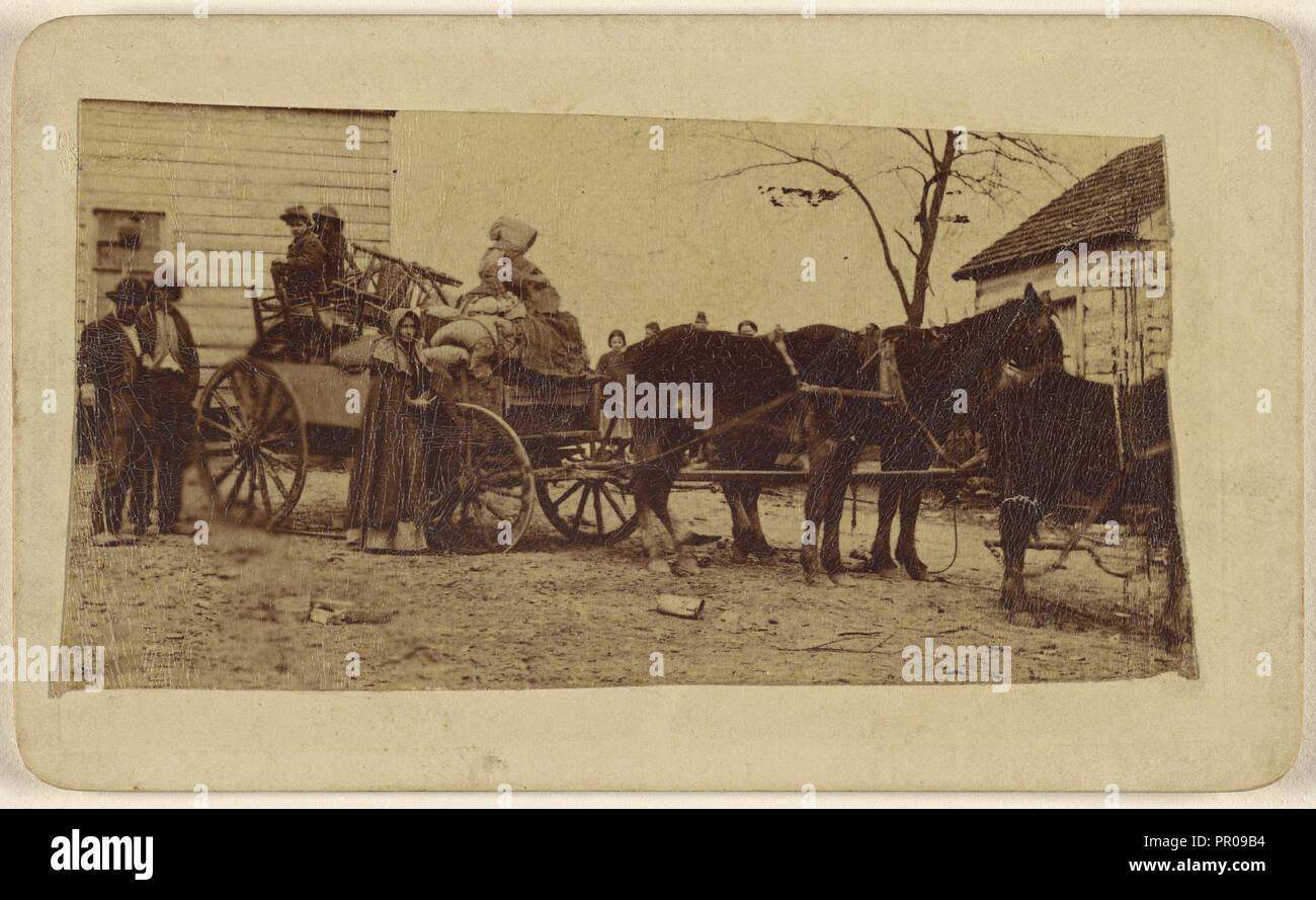 Family on a horse-drawn wagon; J. Wood, American, active New York, New ...