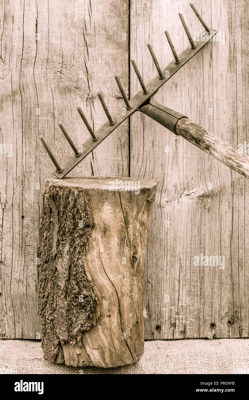 Old rusty farm tools hi-res stock photography and images - Alamy