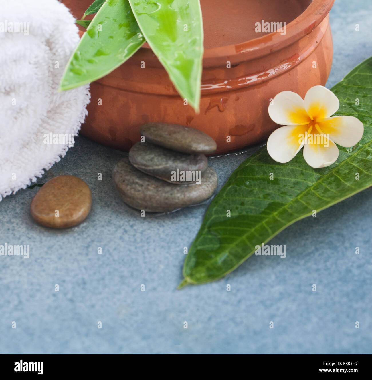 spa tropical set with sunlight for massage treatment Stock Photo - Alamy