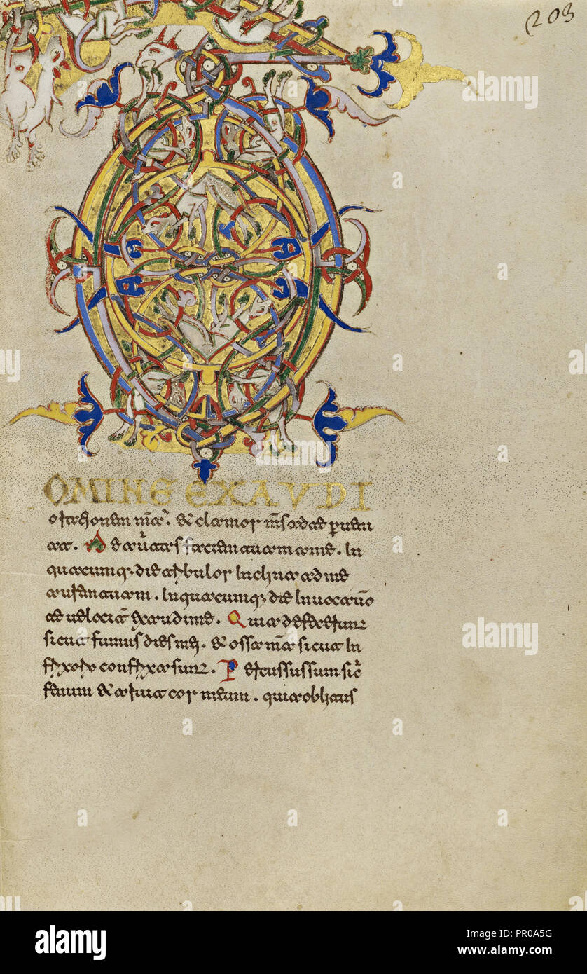 Inhabited Initial D; Montecassino, Italy; 1153; Tempera colors, gold ...