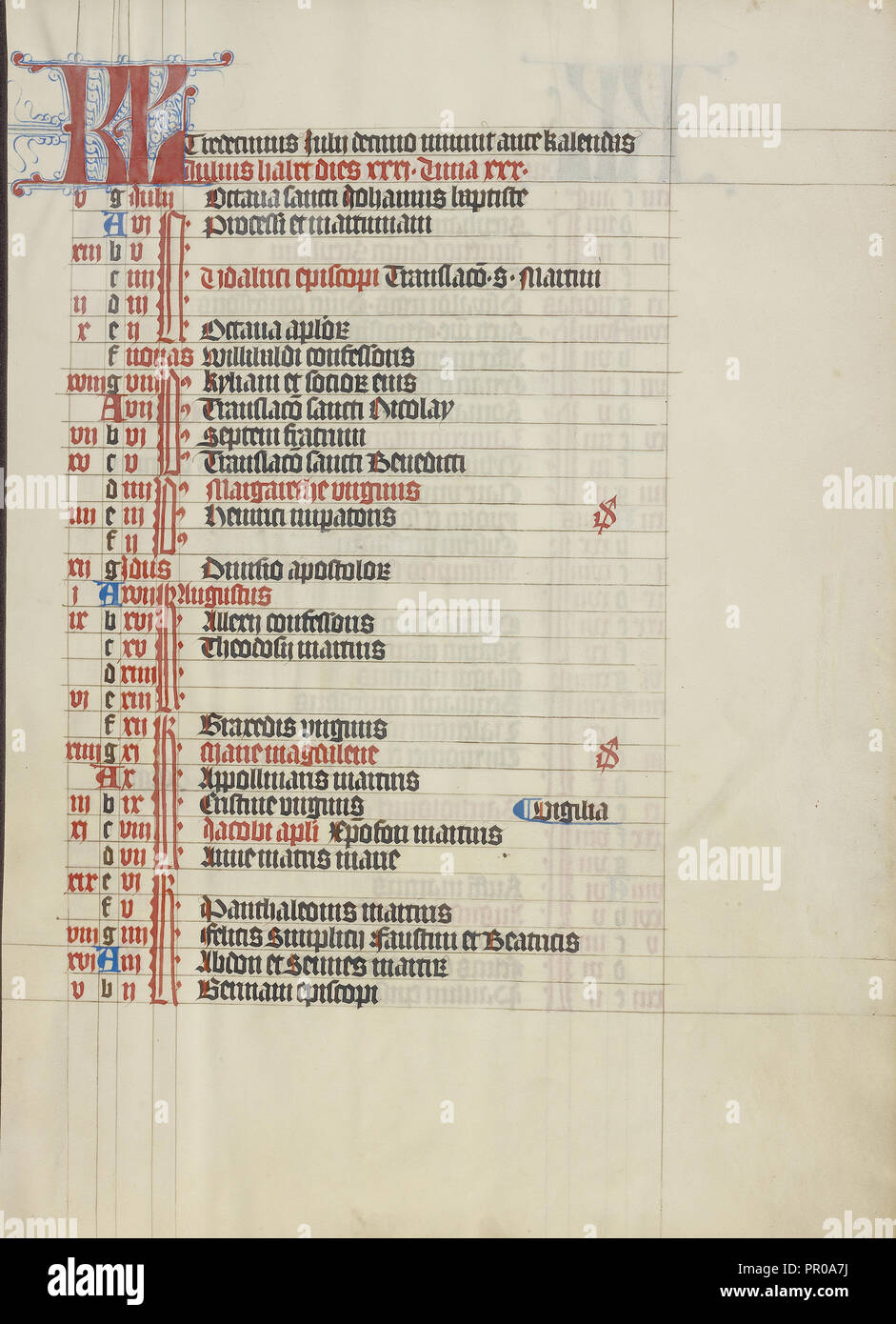 Calendar Page; Vienna, Austria; about 1420 - 1430; Tempera colors, gold ...