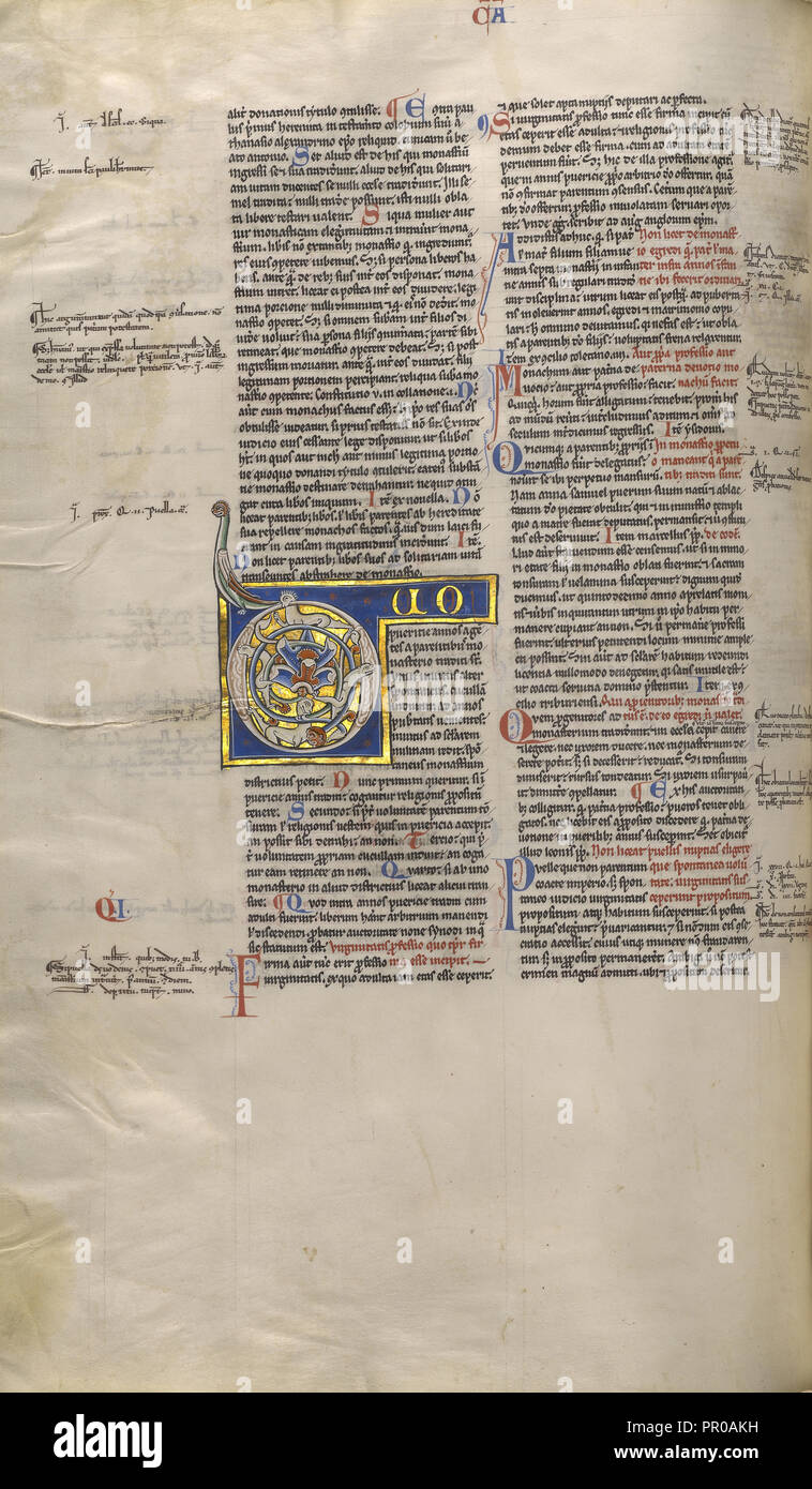 Inhabited Initial D; Paris, France; about 1170 - 1180; Tempera colors ...