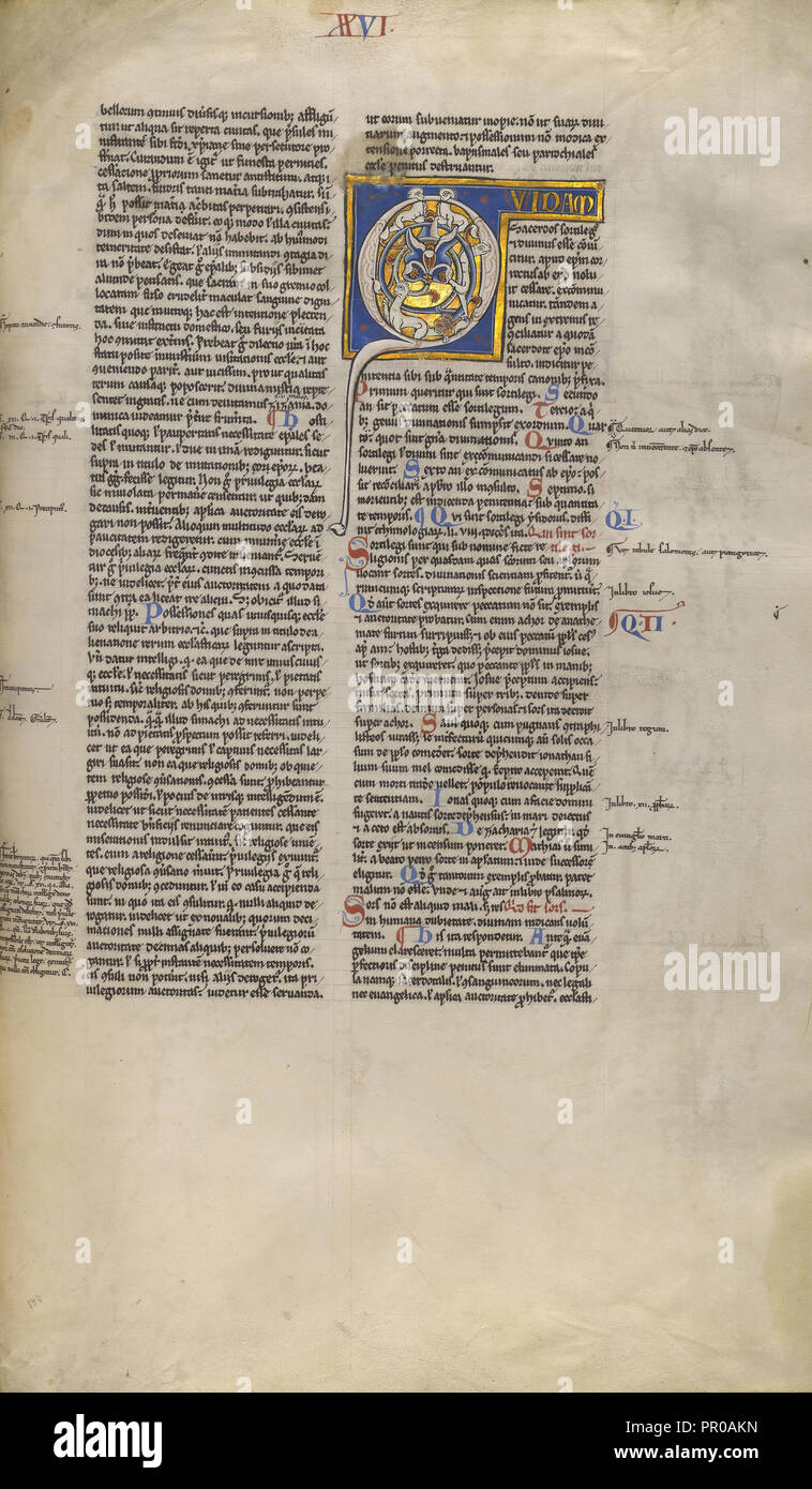 Inhabited Initial Q; Sens, or, France; about 1170 - 1180; Tempera ...