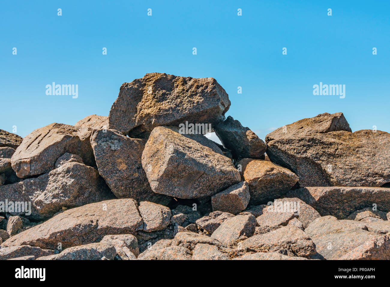 Big Rocks and Stones in a blue sky day at Sculptures park Francisco ...