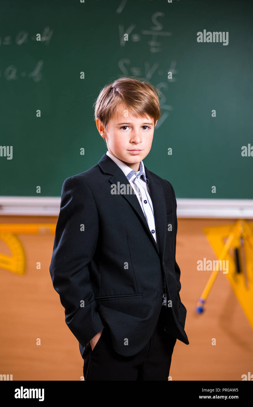 Ukraine. Kiev. May 5, 2018. Portrait of a schoolboy. A young 10 years ...