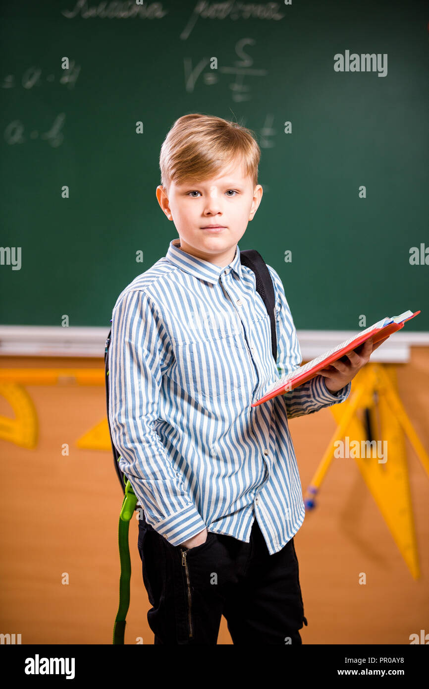 Ukraine. Kiev. May 5, 2018. Portrait of a schoolboy. A young 10 years ...