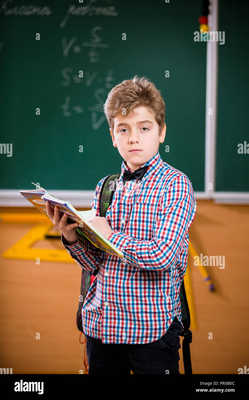 Ukraine. Kiev. May 5, 2018. Portrait of a schoolboy. A young 10 years ...