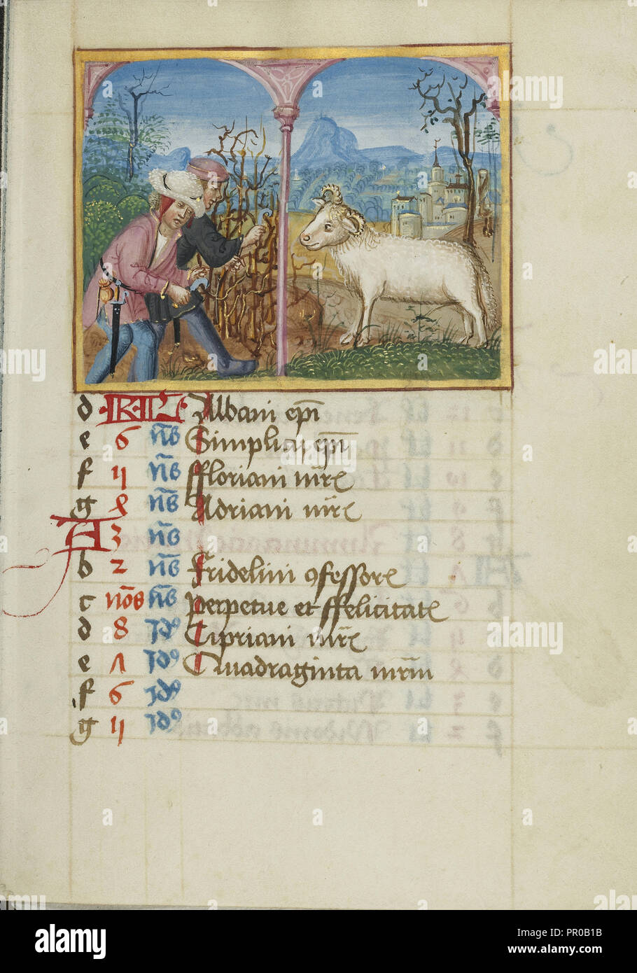 Pruning; Zodiacal Sign of Aries; Strasbourg, France; early 16th century ...