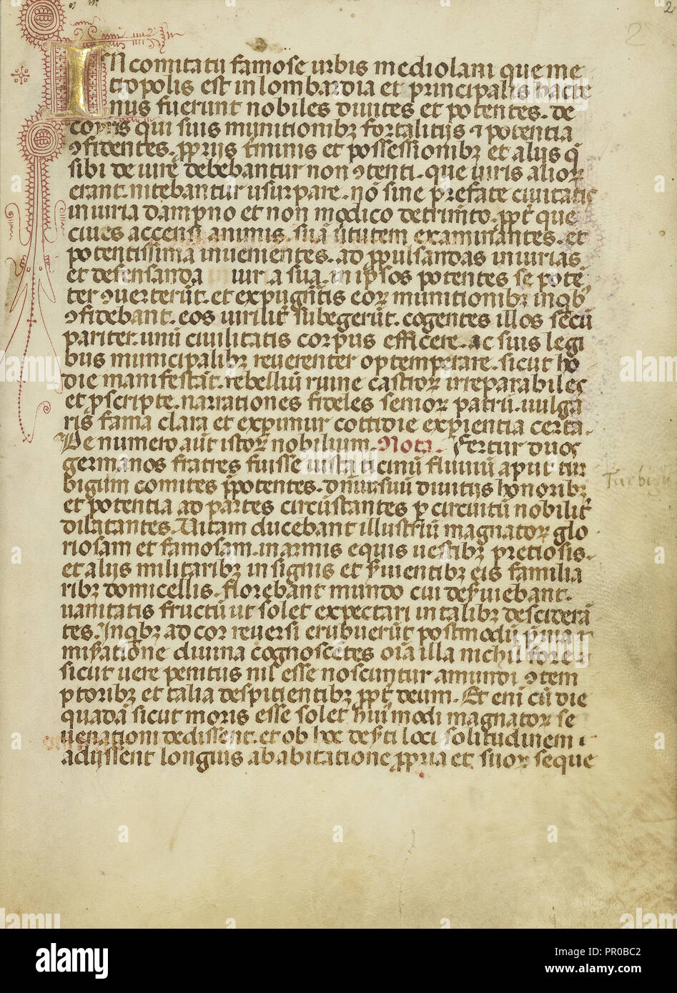 Decorated Initial I; Milan, Lombardia, Italy; about 1400; Tempera ...