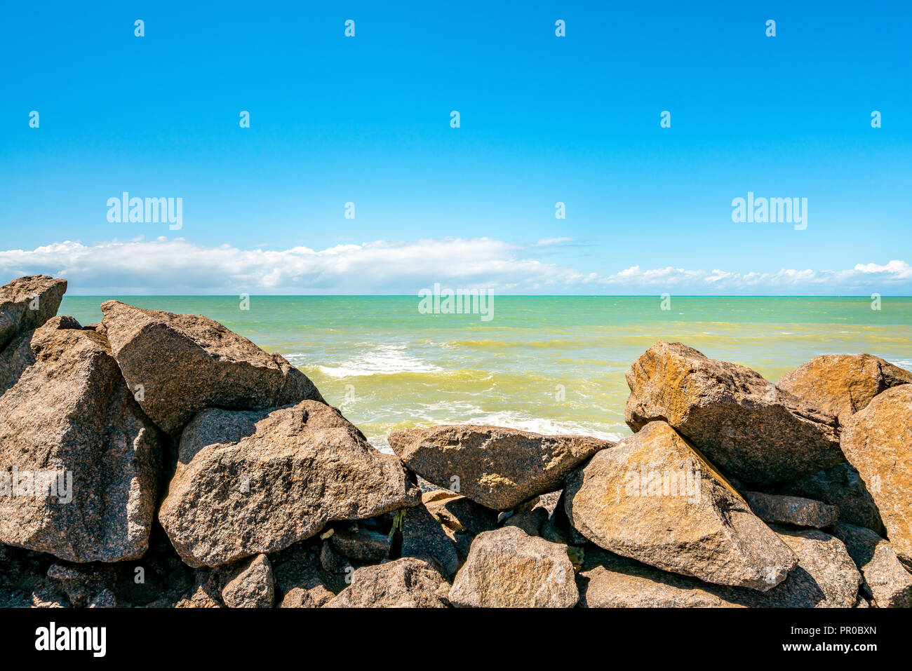 Big Rocks and Stones in a blue sky day at Sculptures park Francisco ...