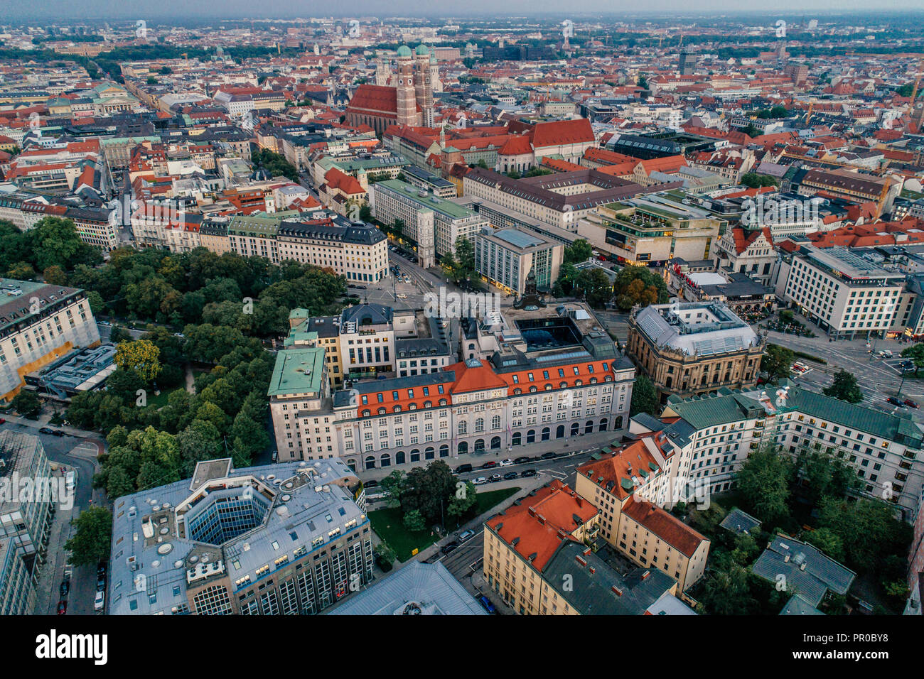 Munich city center Air drone view summer urban photo Stock Photo - Alamy
