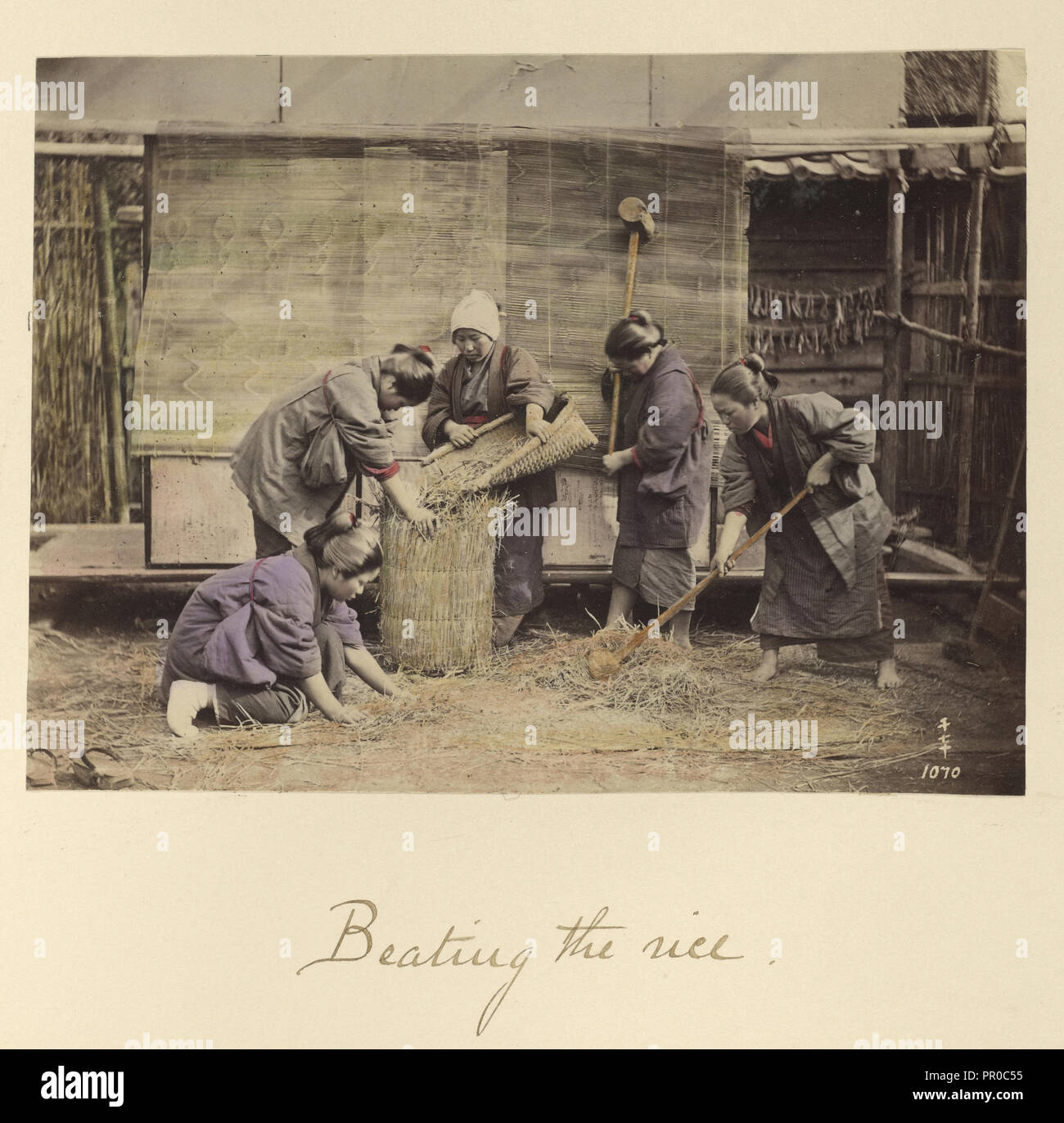 Beating the Rice; Shinichi Suzuki, Japanese, 1835 - 1919, Japan; about ...