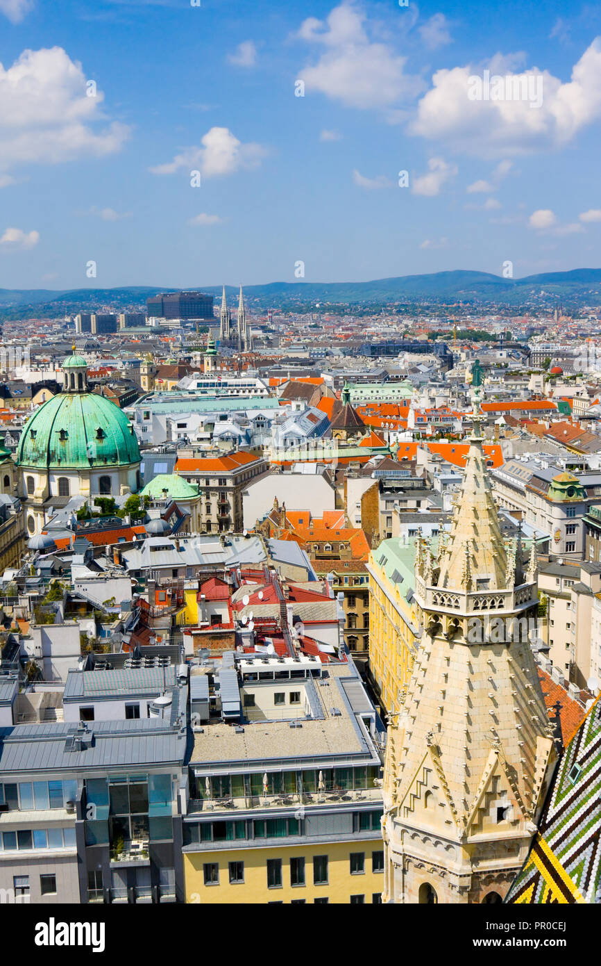 Aerial view of Vienna as seen from the Saint Stephan (Stephansdom ...