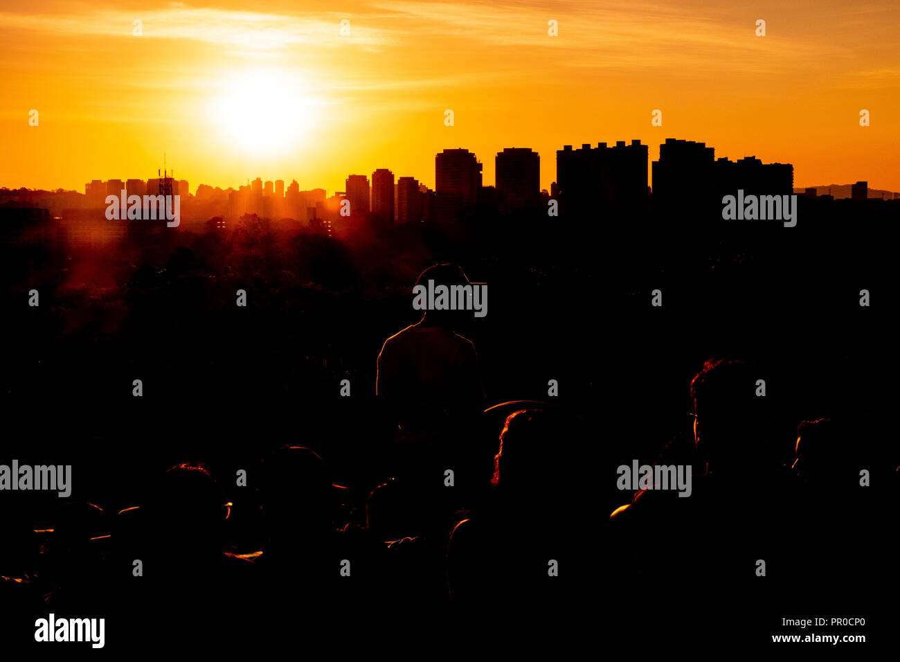 Sunset square in the city of São Paulo, Brazil Stock Photo - Alamy