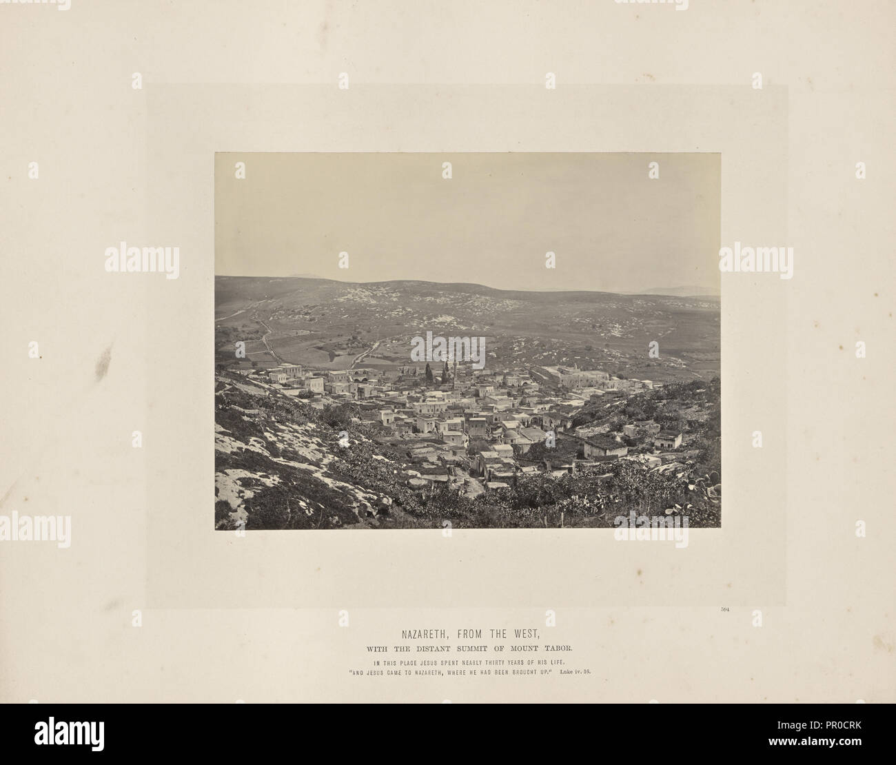Nazareth, From the West, with the Distant Summit of Mount Tabor ...