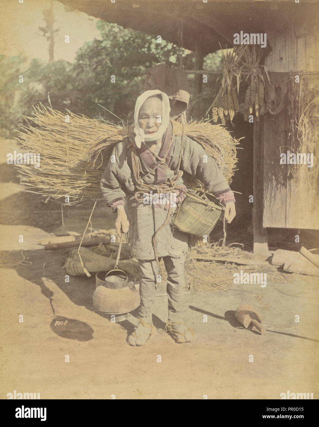 Elderly Japanese Woman Farm Laborer; Attributed to Kusakabe Kimbei ...