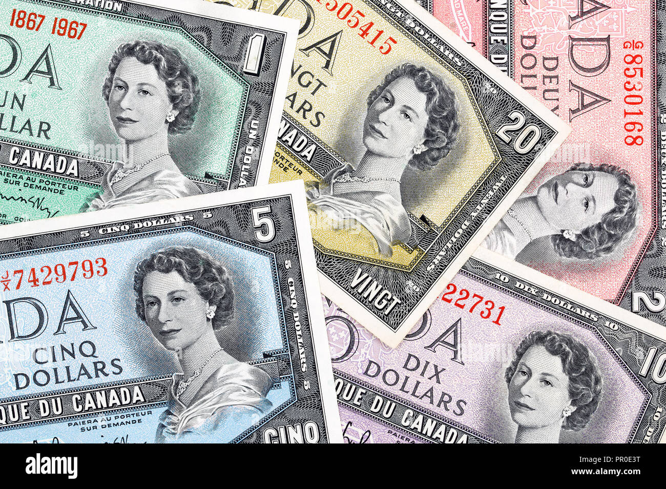 Canadian dollars, a business background Stock Photo - Alamy